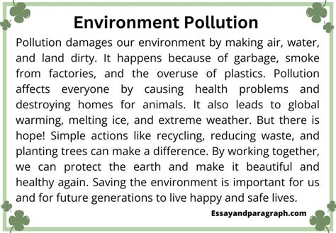 Paragraph On Environment Pollution 100 To 300 Words