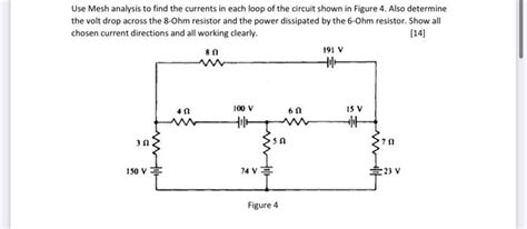 Solved Use Mesh Analysis To Find The Currents In Each Loop Chegg