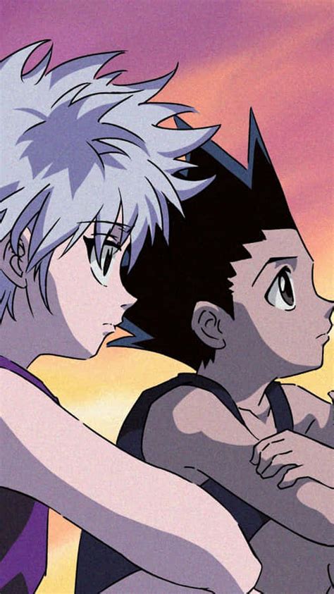 Download Free Gon And Killua Staring Phone Wallpaper