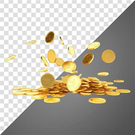 Premium Psd Png Falling Gold Coins Wealth