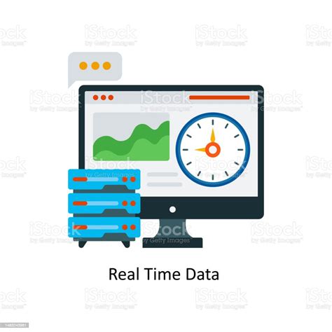 Vetores De Ícones Planos De Vetor De Dados Em Tempo Real Simples Stock