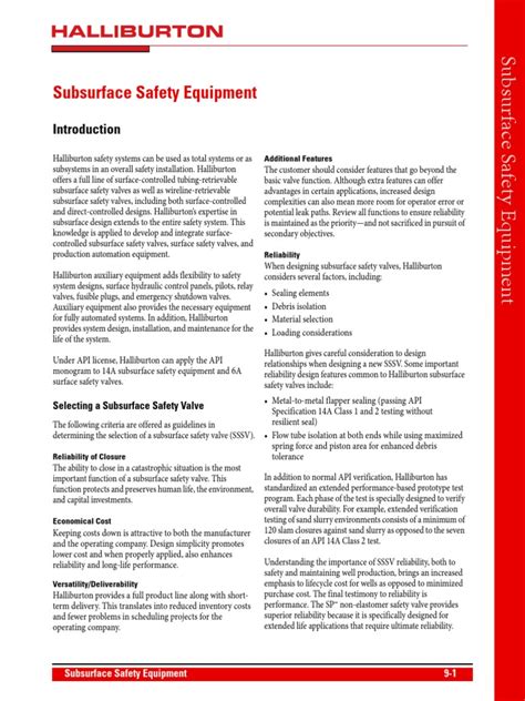 09 Subsurface Safety Equip Pdf Valve Pipe Fluid Conveyance