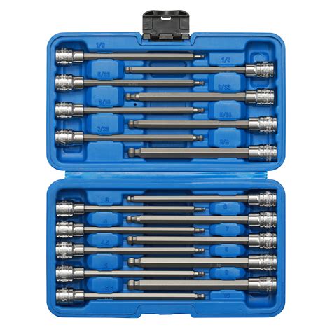 Casoman 3 8drive Extra Long Ball End Hex Bit Socket Set 18 Piece All