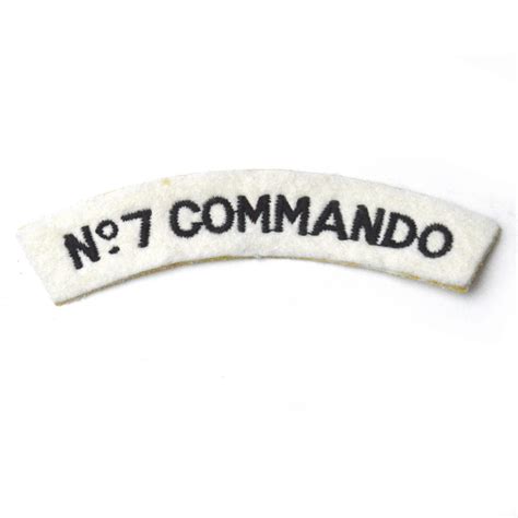 No7 Commando Cloth Shoulder Title Black On White Tenniswood Militaria
