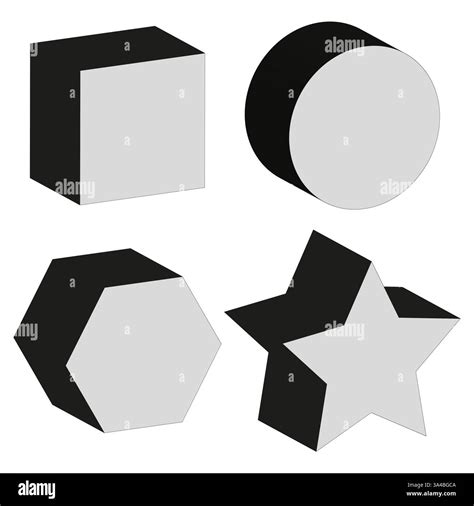 Three Dimensional Shapes Geometric 3d Objects Abstract Cube And Star Modern Vector Design