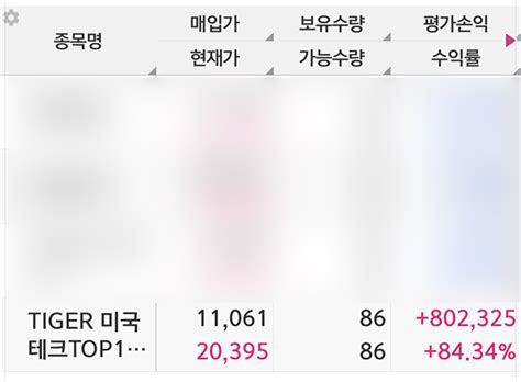 Tiger 미국테크 Top10 Indxx 3년 투자수익 실적 및 주가 전망