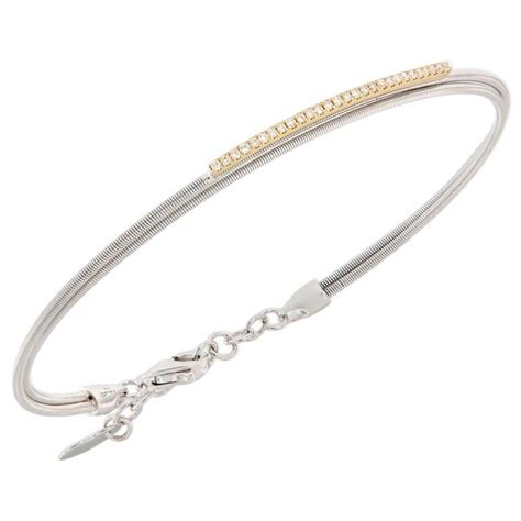 Diamond Gold Bamboo Cuff Bangle Bracelet At 1stdibs