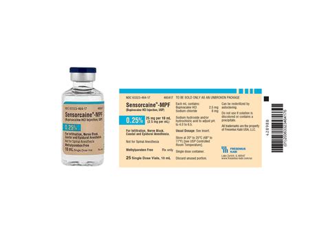 Sensorcaine® Mpf Bupivacaine Hcl Preservative Free 0 25 2 5 Mg