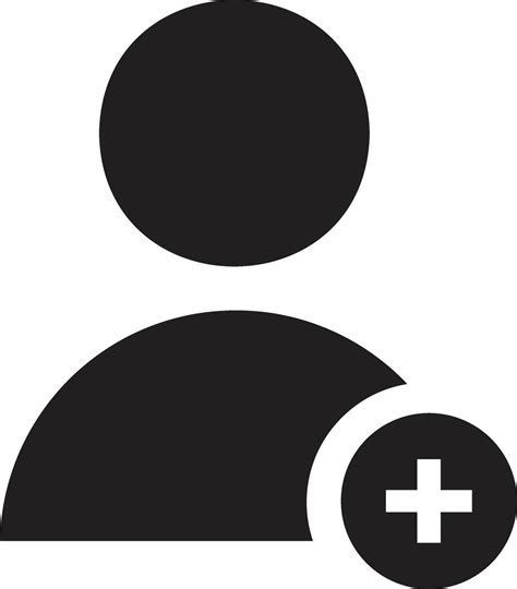 Add New User Icon Vector Male Person Profile Avatar With Plus Symbol Add User Profile Icon