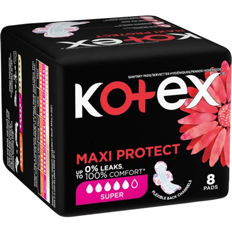 Kotex Designer Maxi Pads Super 8 Pads Clicks