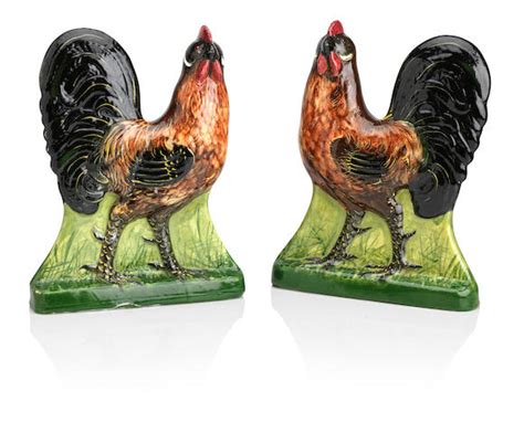 Bonhams A Pair Of Wemyss Fireplace Cockerels 2