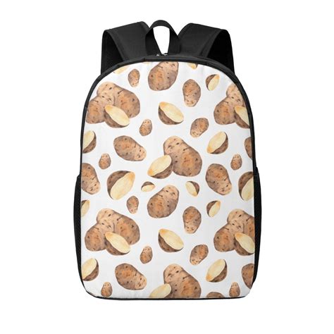 School Backpack For Women Men Potato Pattern Lightweight Travel Bag