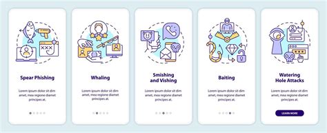 Types Of Social Engineering Attacks Onboarding Mobile App Screen