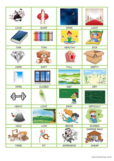 Adjectives Memory Game Warmer Fil English Esl Worksheets Pdf Doc