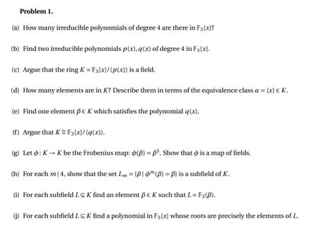 Solved Problem 1 A How Many Irreducible Polynomials Of