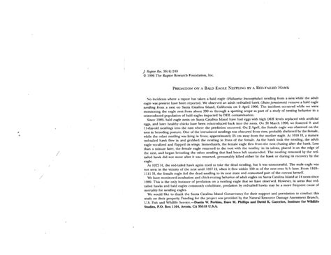 PDF Predation Of Bald Eagle Nestling By A Red Tailed Hawk