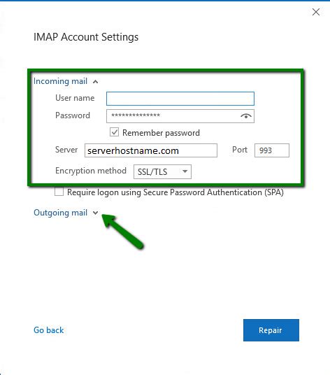 Configure An Imap Account In Microsoft Outlook 2019 Exabytessg Singapore Support Portal