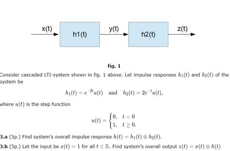 Solved Fig 1 Consider Cascaded LTI System Shown In Fig 1 Chegg