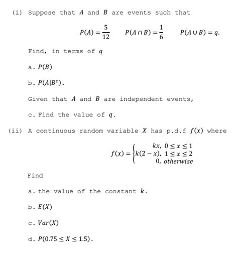 Solved I Suppose That A And B Are Events Such That Chegg Com