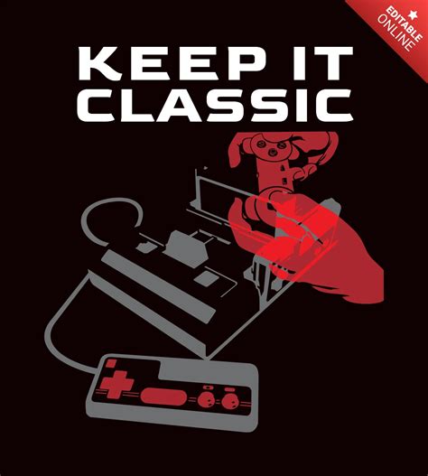Keep It Classic Gaming Typography T Shirt Design Template Modelo De
