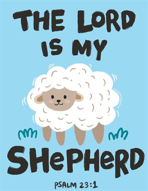The Lord Is My Shepherd Psalm 23 1 Hand Drawn Illustration The