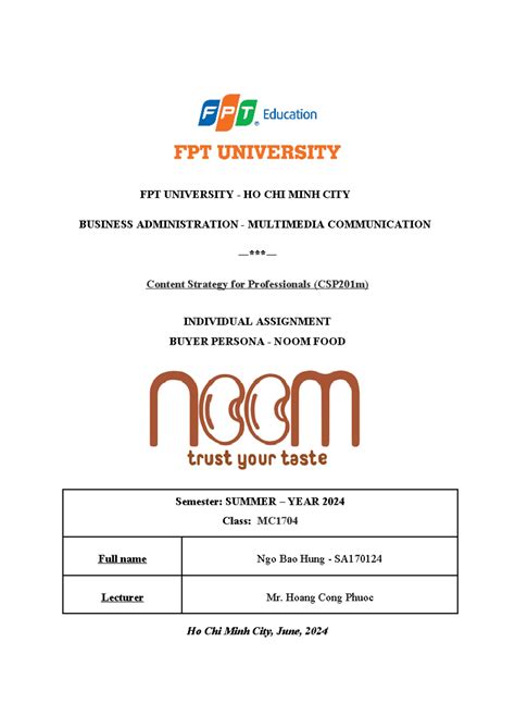 Csp201m Mc1704 Individual Assignment I Fpt University Ho Chi