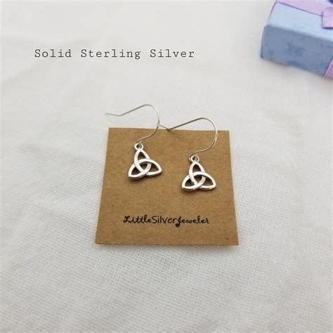 Triquetra Celtic Knot Dangle Earrings In Sterling Silver Celtic