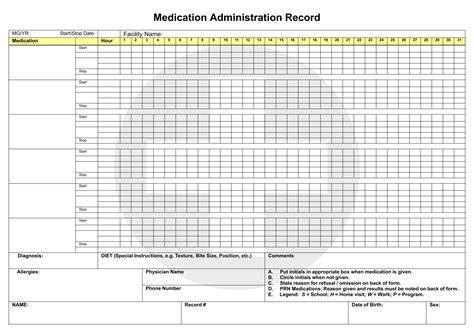 Medication Record Template Printable Word Searches