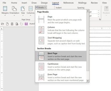 How To Use Section Breaks To Control Formatting In Word