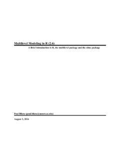 Multilevel Modeling In R Multilevel Modeling In R Pdf PDF PRO