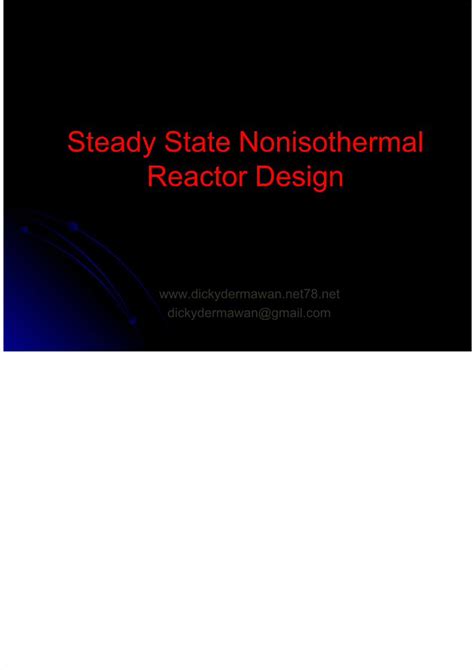 Pdf Steady State Non Iso Thermal Reactor Design Dokumen Tips