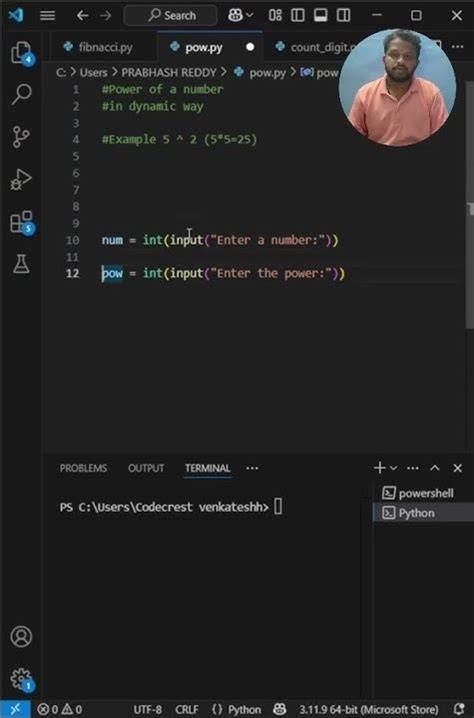 Python Day 16 Power Of A Number Coding Codingbat Pythonlife