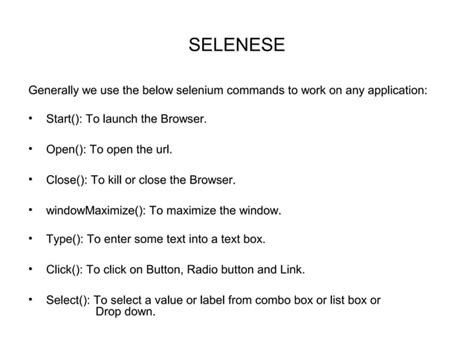 Selenium Ppt Ppt