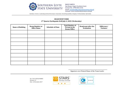 Headcount Form 5 Pdf