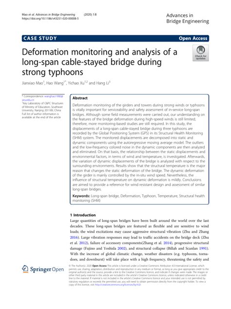 Deformation Monitoring And Analysis Of A Long Span Cable Stayed Bridge During Strong Typhoons
