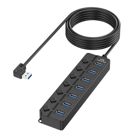 Highly Speed 7port Usb Hub Multiports Adapter Usb Splitter With Individual Power Switches For Pc