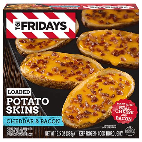 Tgi Fridays Potato Skins Cheddar And Bacon Loaded 135 Oz Frozen