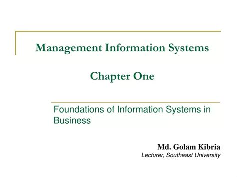 Ppt Management Information Systems Chapter One Powerpoint Presentation Id9510946