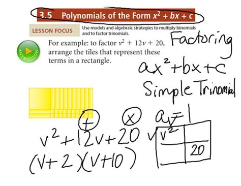 35 Factor Simple Trinomial Notes Ppt