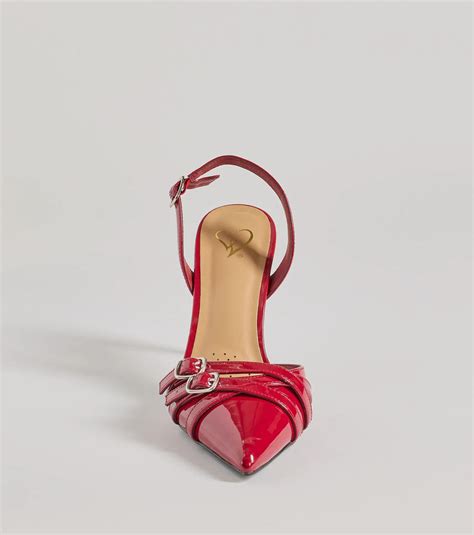 Sleek Buckle Strap Sling Back Stiletto Pumps And Windsor