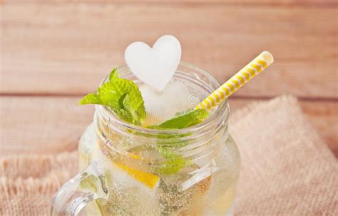Lemonade Or Mojito Cocktail With Lemon And Mint Cold Refreshing Drink