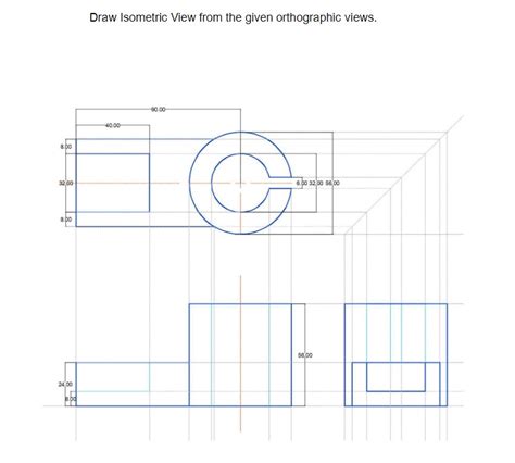 [solved] Draw Isometric View From The Given Orthographic V