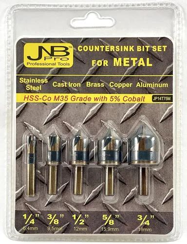 Jnb Pro Juego De Brocas Avellanadas Para Metal 5 Piezas Meses Sin