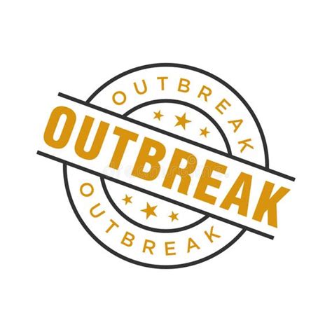 Outbreak Letter Rubber Stamp Vector Design Template Stock Illustration