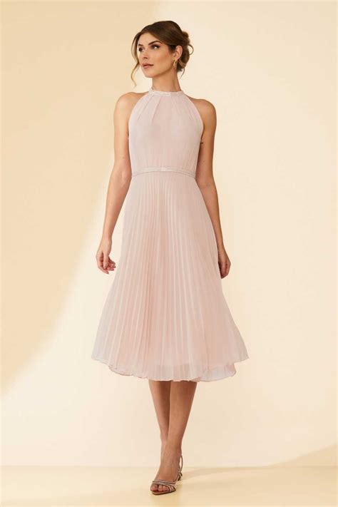 Koji Store Vestido De Festa Midi Decote Fechado E Detalhes Bordados