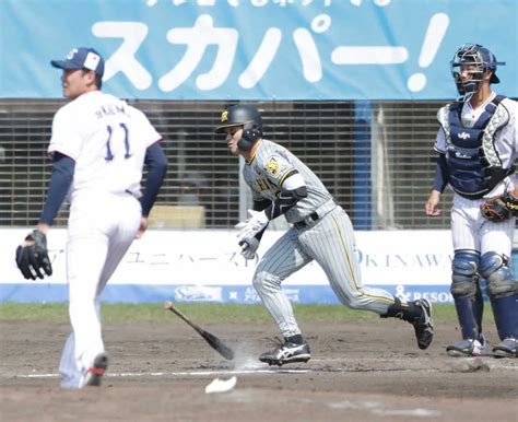 ＜オープン戦、ヤ・神＞3回無死二塁、坂本は先制の右前適時打を放つ（投手・奥川）（撮影・坂田 高浩） ― スポニチ Sponichi Annex 野球
