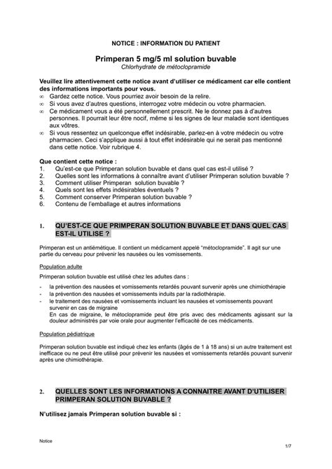 Primperan 5 Mg5 Ml Solution Buvable