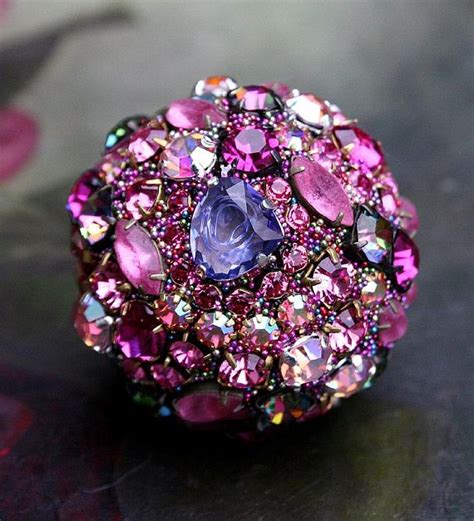 Vintage Crystals Rhinestones Ball Orb Sphere Encrusted Jewelry