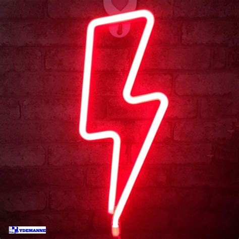 Neon Lamp Bliksem Rood Neon Verlichting Neon Led Lamp Neon