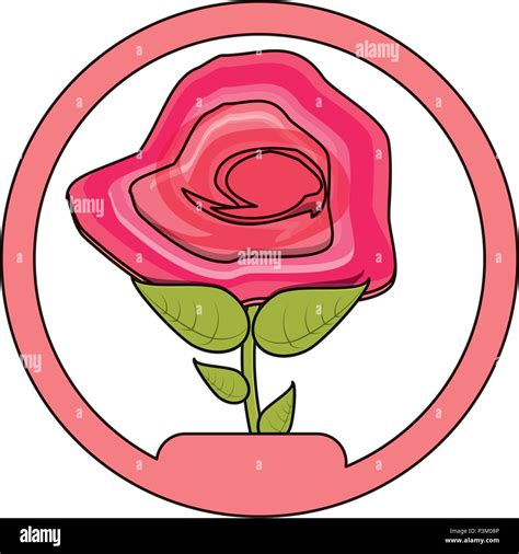 Decorative Circular Frame With Beautiful Flower Icon Over White Background Vector Illustration
